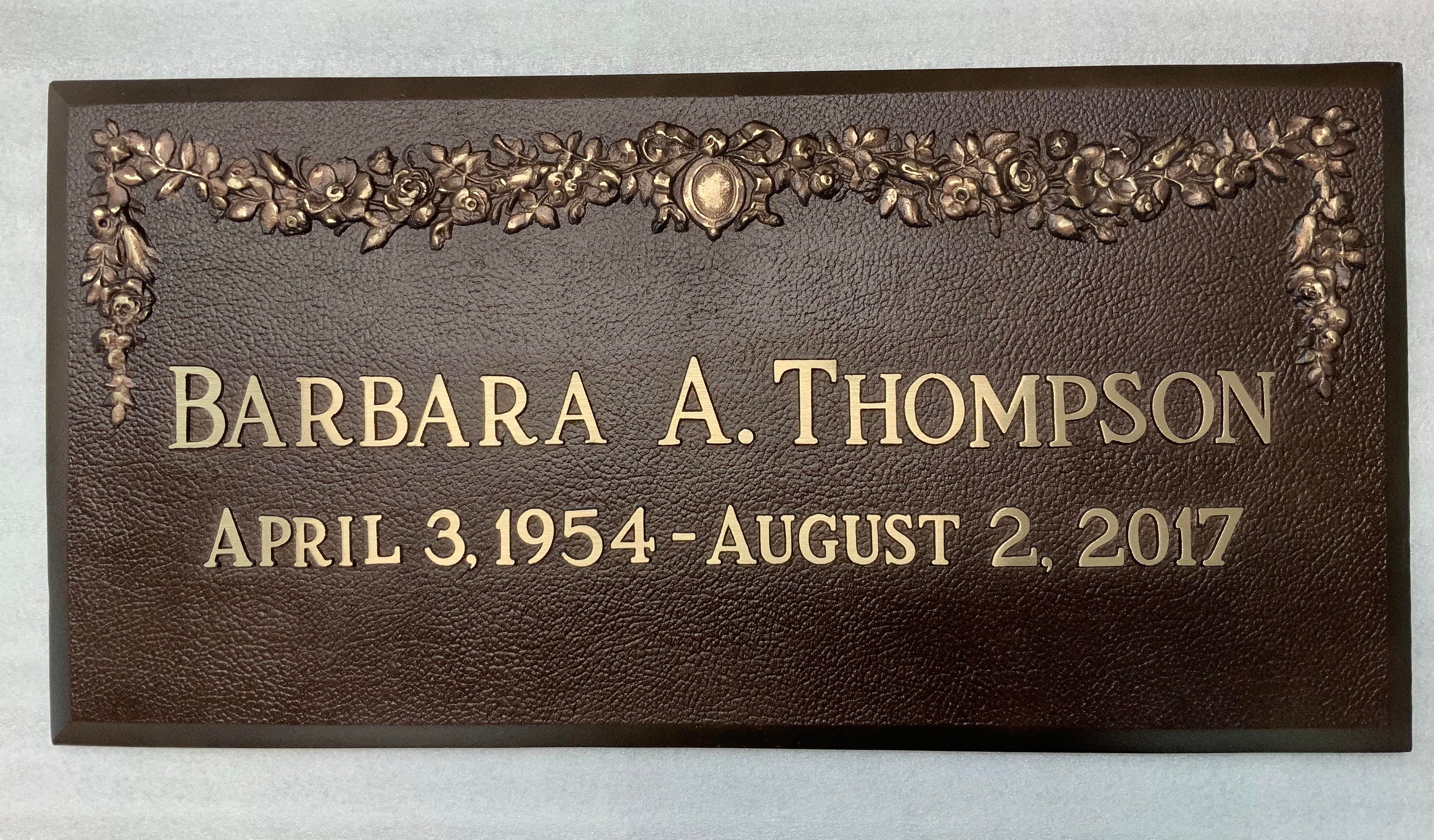 12"x24" Upper Floral Garland Bronze Grave Marker - Etsy