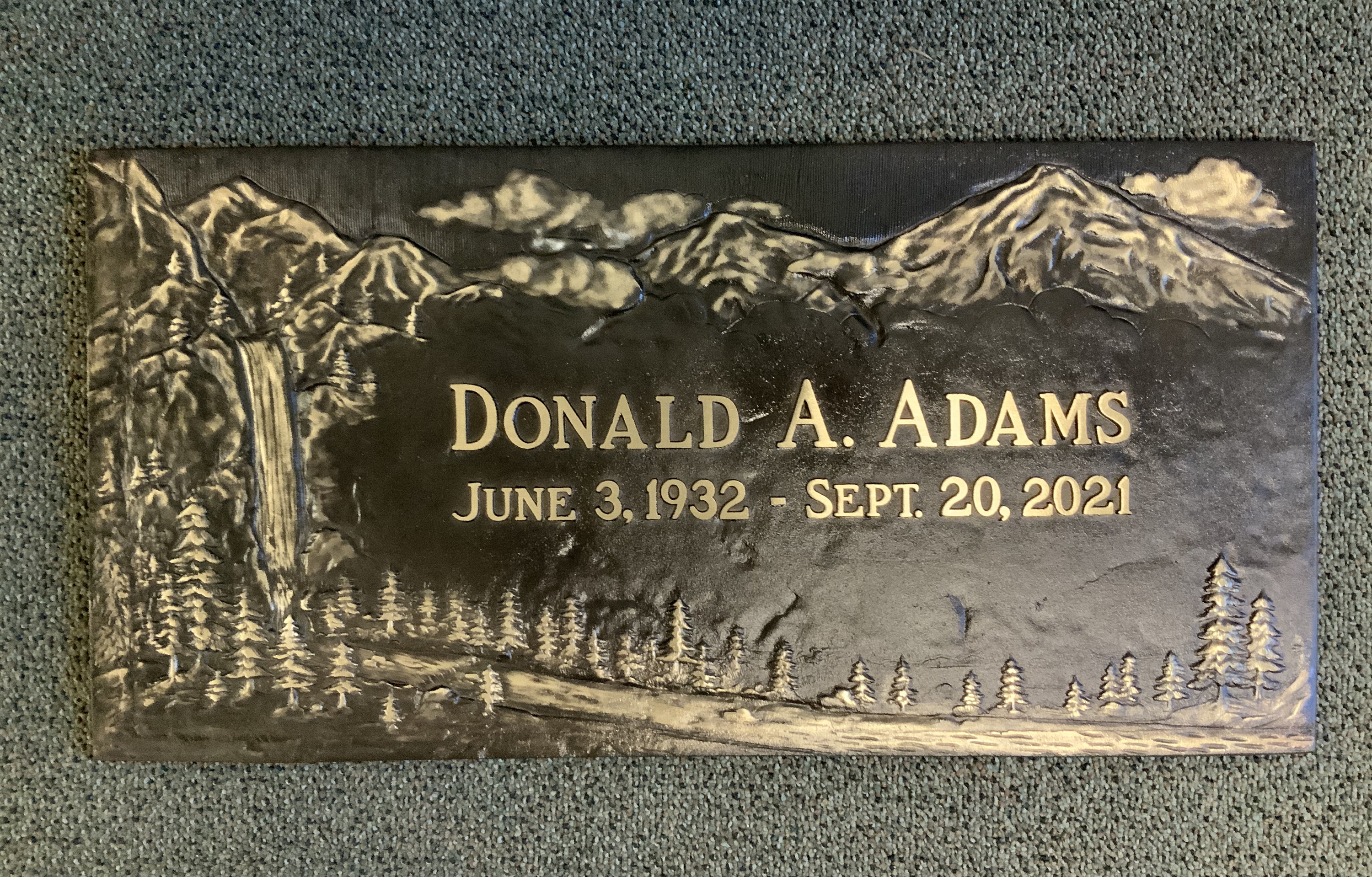 12"x24" Waterfall, Mountain & Trees Grave Marker - Etsy