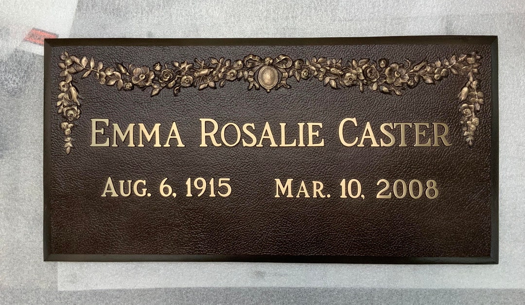 12"x24" Upper Floral Garland Bronze Grave Marker - Etsy