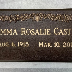 12"x24" Upper Floral Garland Bronze Grave Marker - Etsy