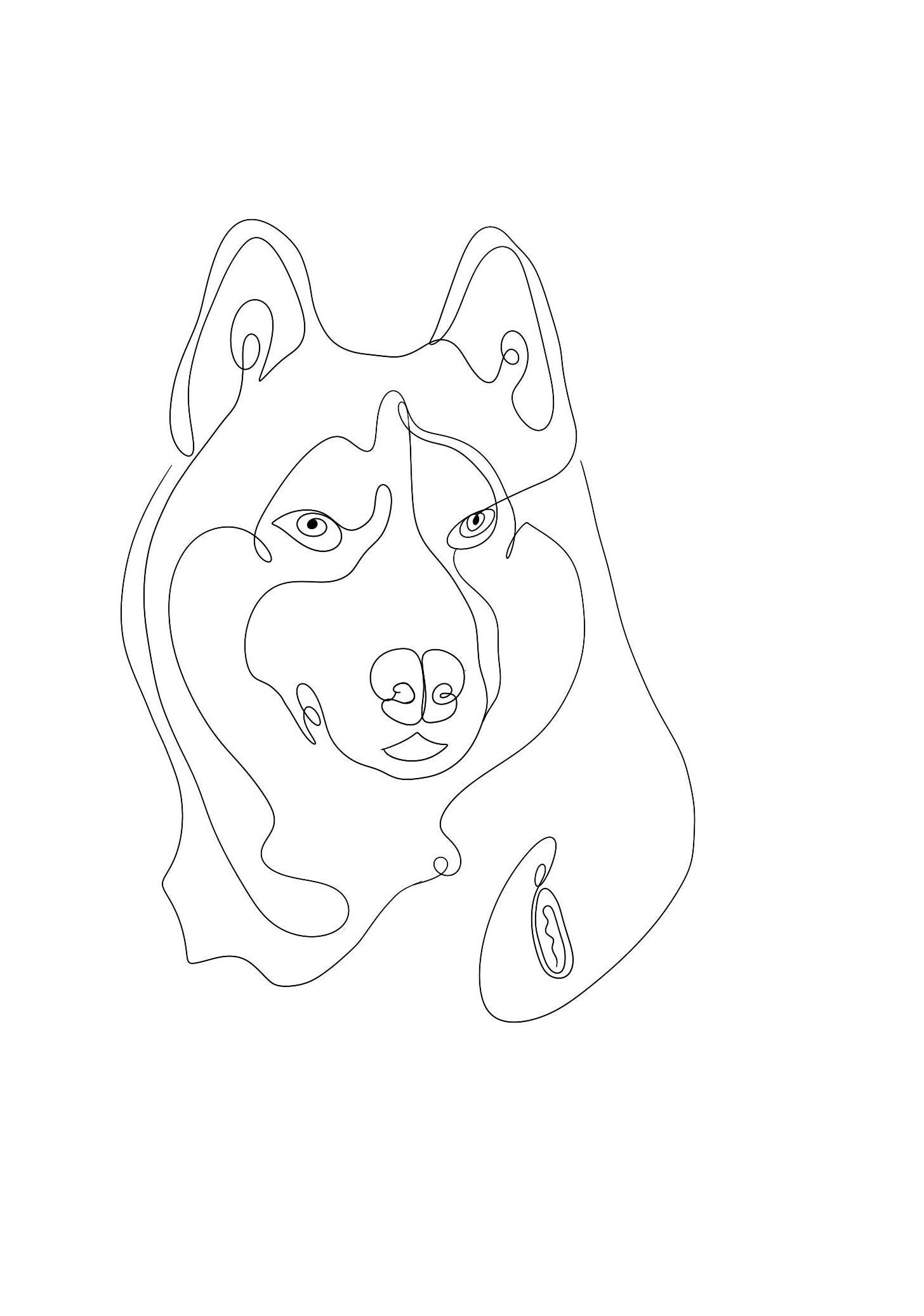 Custom Pet Line Drawing, Dog Outline, Cat Outline, Tattoo Design, Pet ...