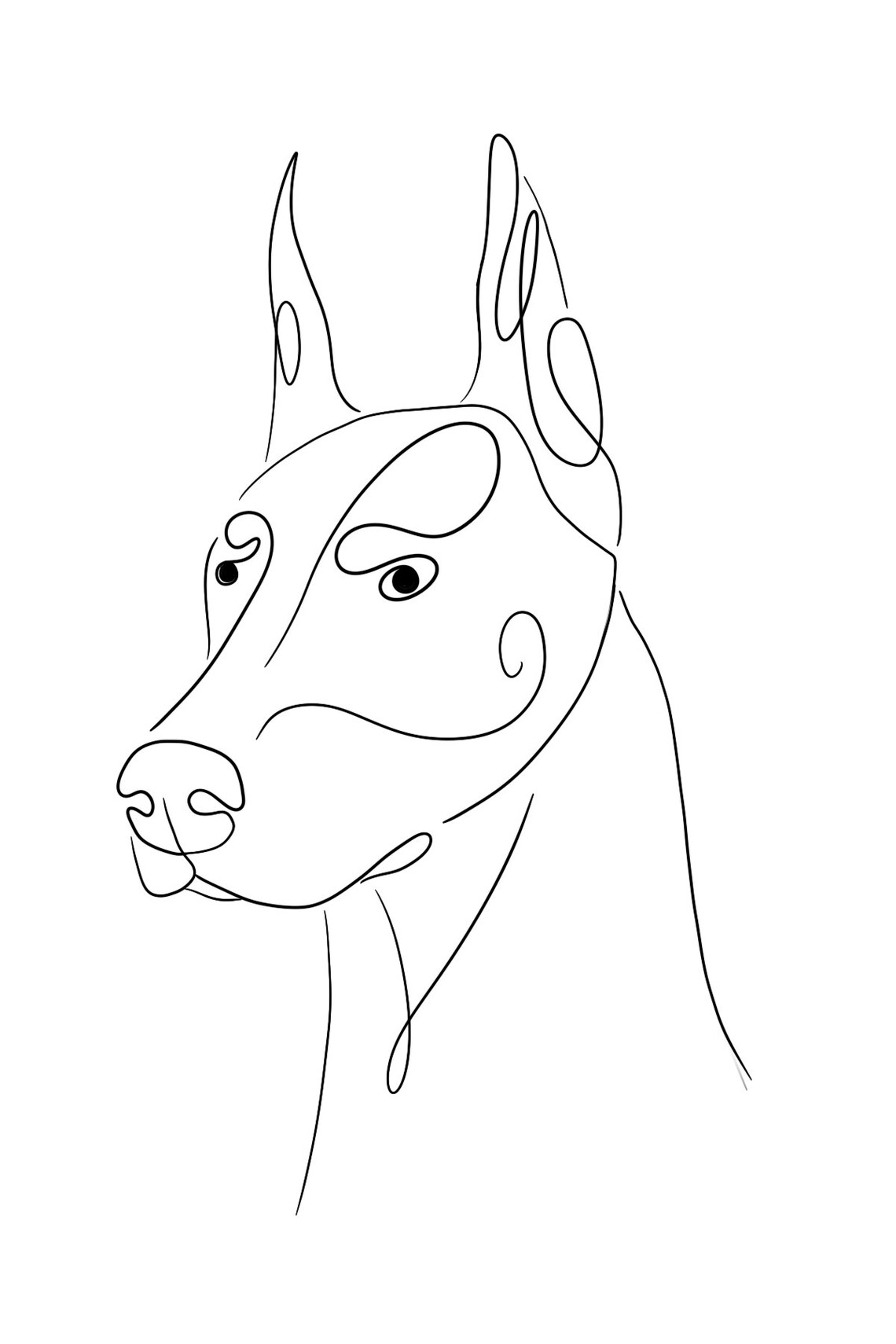 Custom Pet Line Drawing, Dog Outline, Cat Outline, Tattoo Design, Pet ...