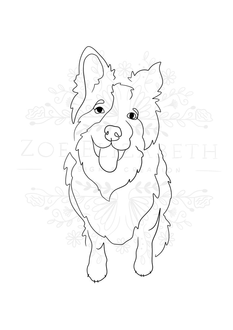 Custom Pet Line Drawing, Dog Outline, Cat Outline, Tattoo Design, Pet ...