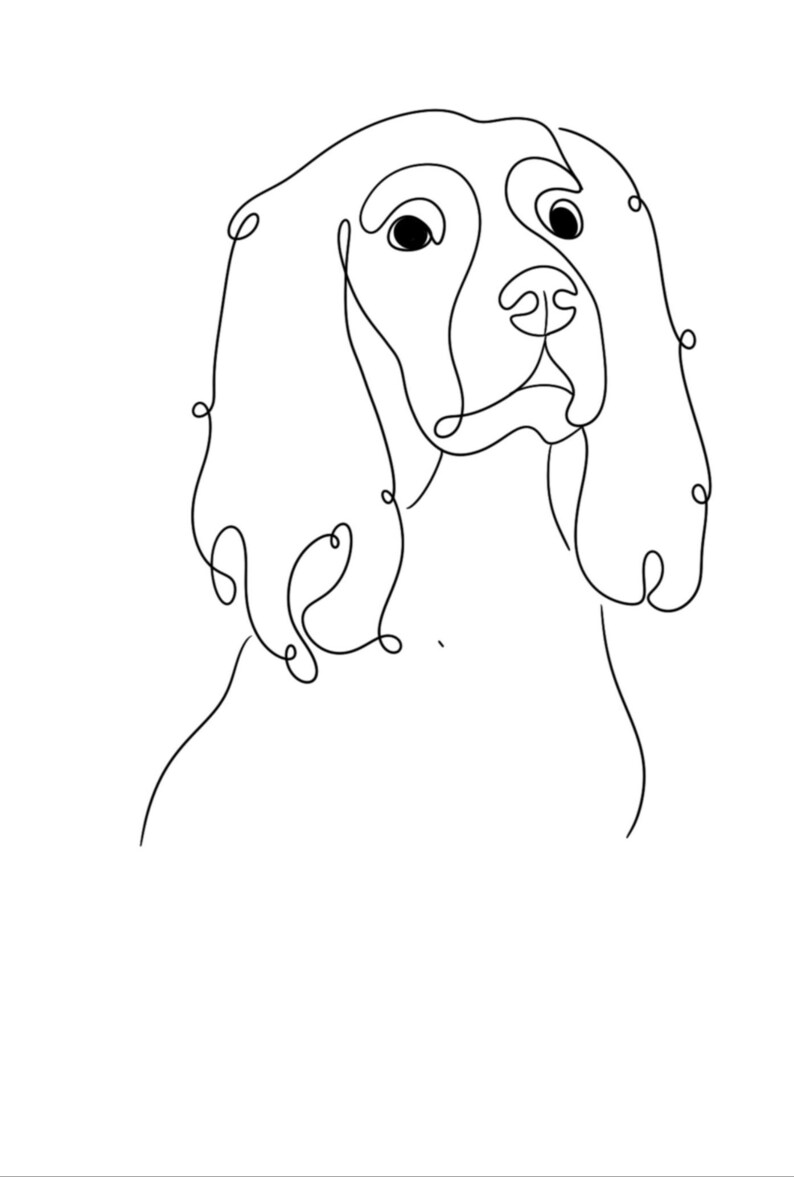 Custom Pet Line Drawing, Dog Outline, Cat Outline, Tattoo Design, Pet ...