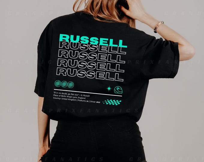 George Russell Mercedes Racing F1 Unisex T-shirt, Formula One Racing ...
