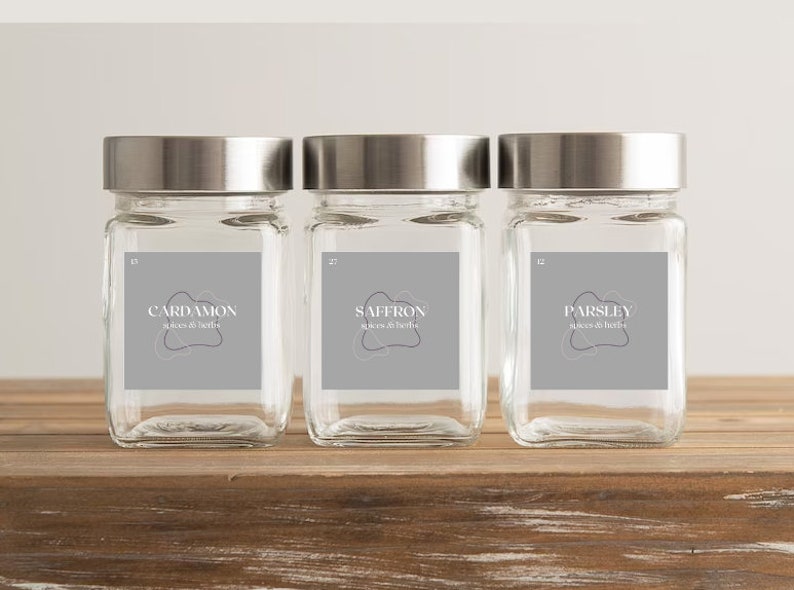 Editable Avery Spice Jar Labels Modern Minimalist Printable Spice Jar ...