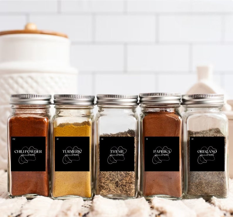 Editable Avery Spice Jar Labels Modern Minimalist Printable Spice Jar ...