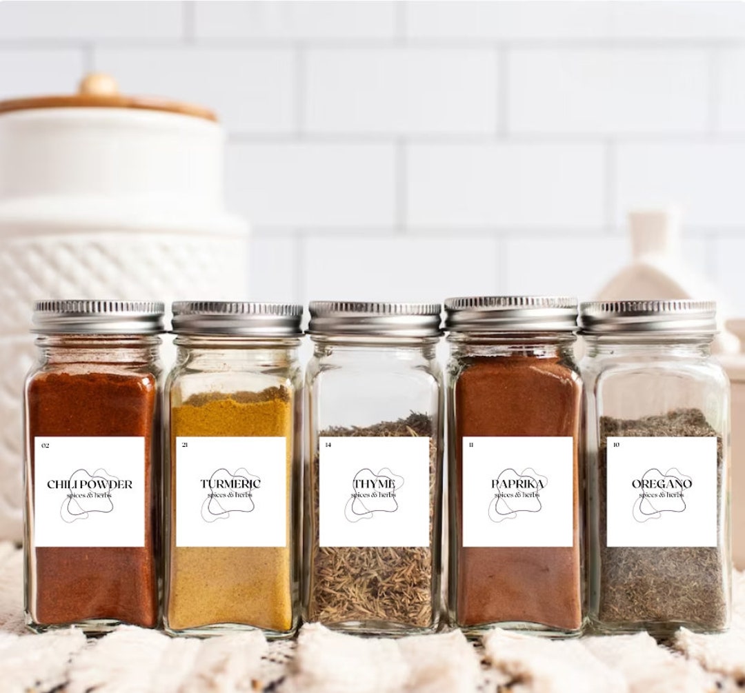 Editable Avery Spice Jar Labels Modern Minimalist Printable Spice Jar ...