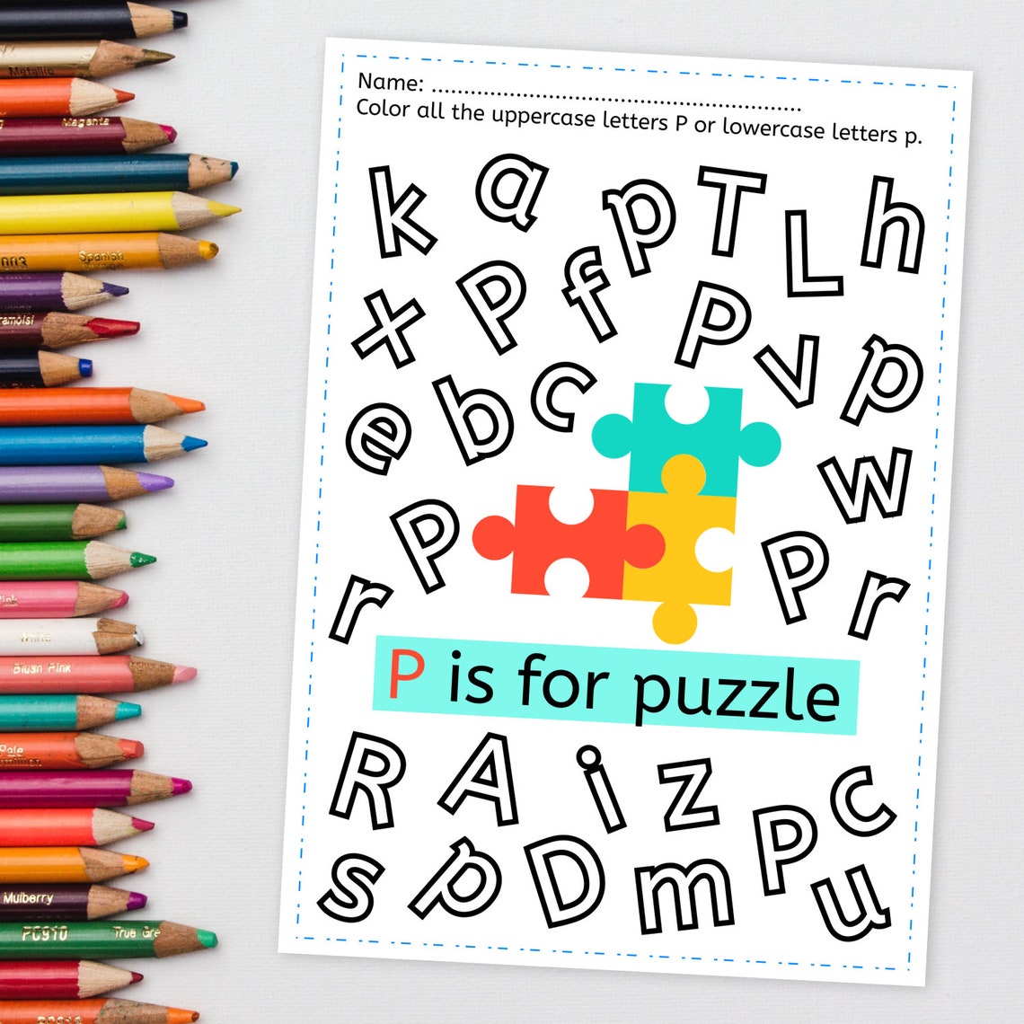 4 Printable Letter P Puzzle-exercise Sheets for Kindergartener and ...