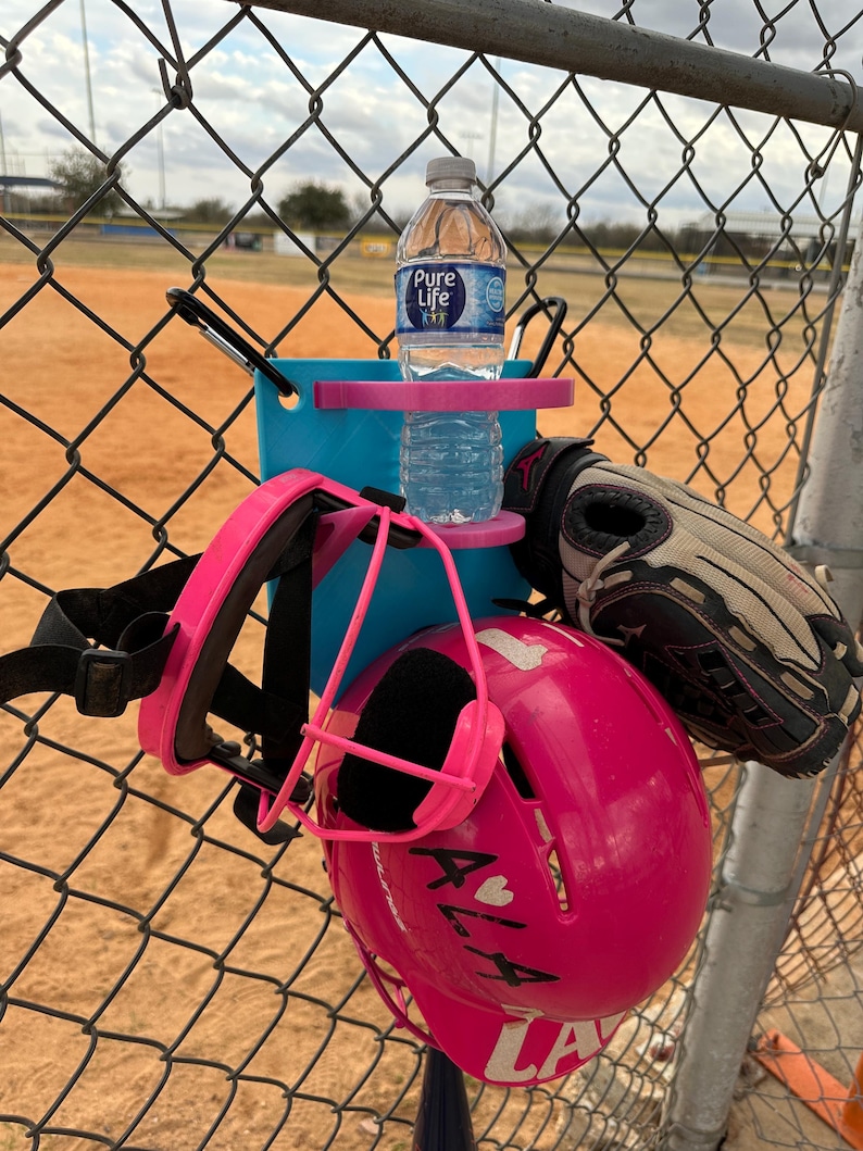 Custom Softball/baseball Dugout Organizer - Helmet, Bat & Cup Holder ...