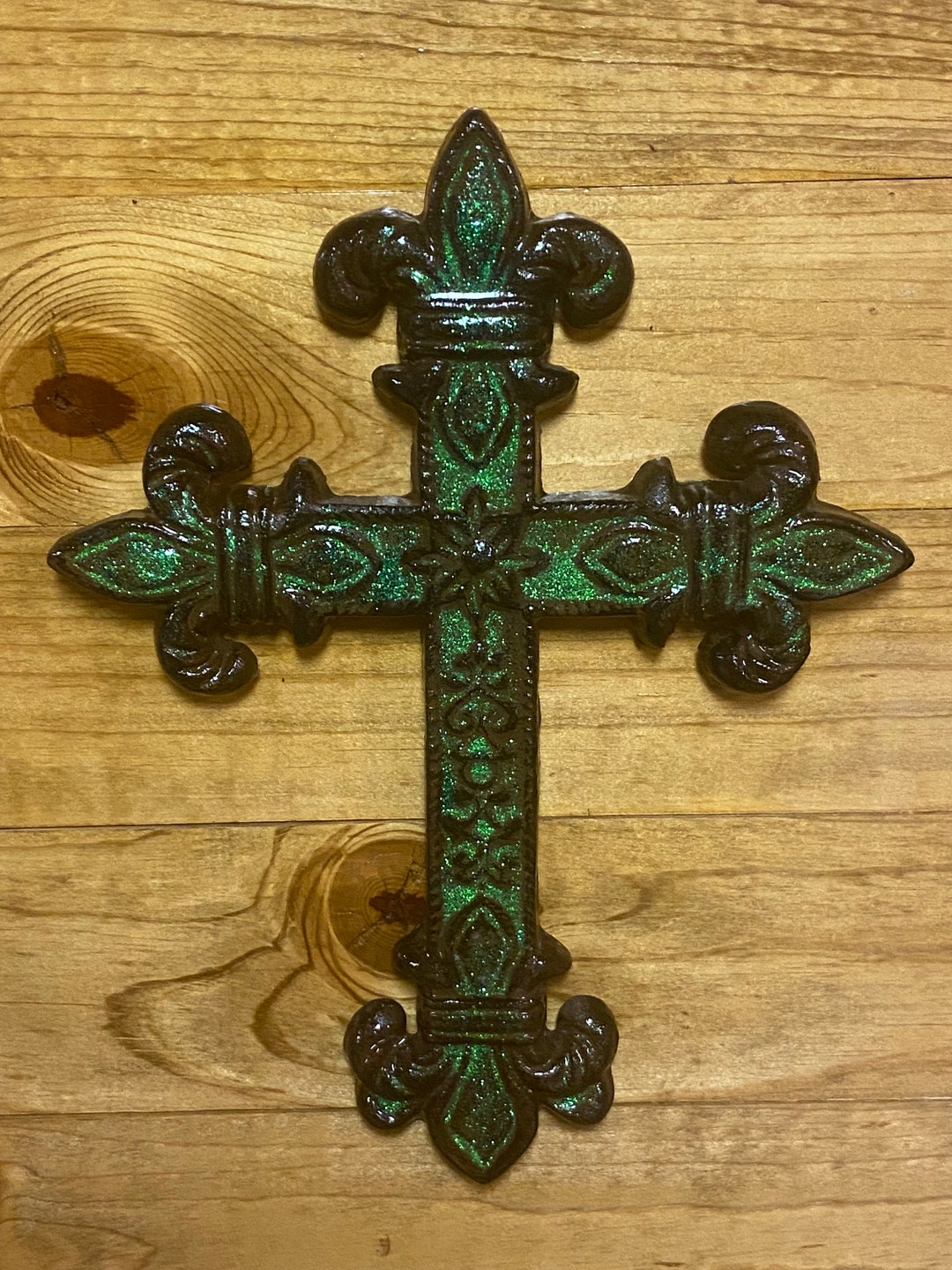 Custom Green Cast Iron Cross - Etsy