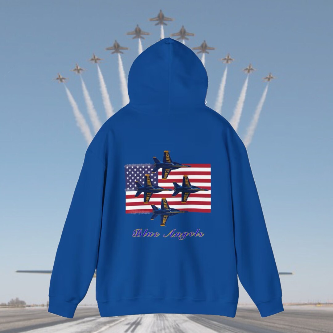Blue Angels, Adult Unisex Heavy Blend Hooded Sweatshirt, Front Logo and ...
