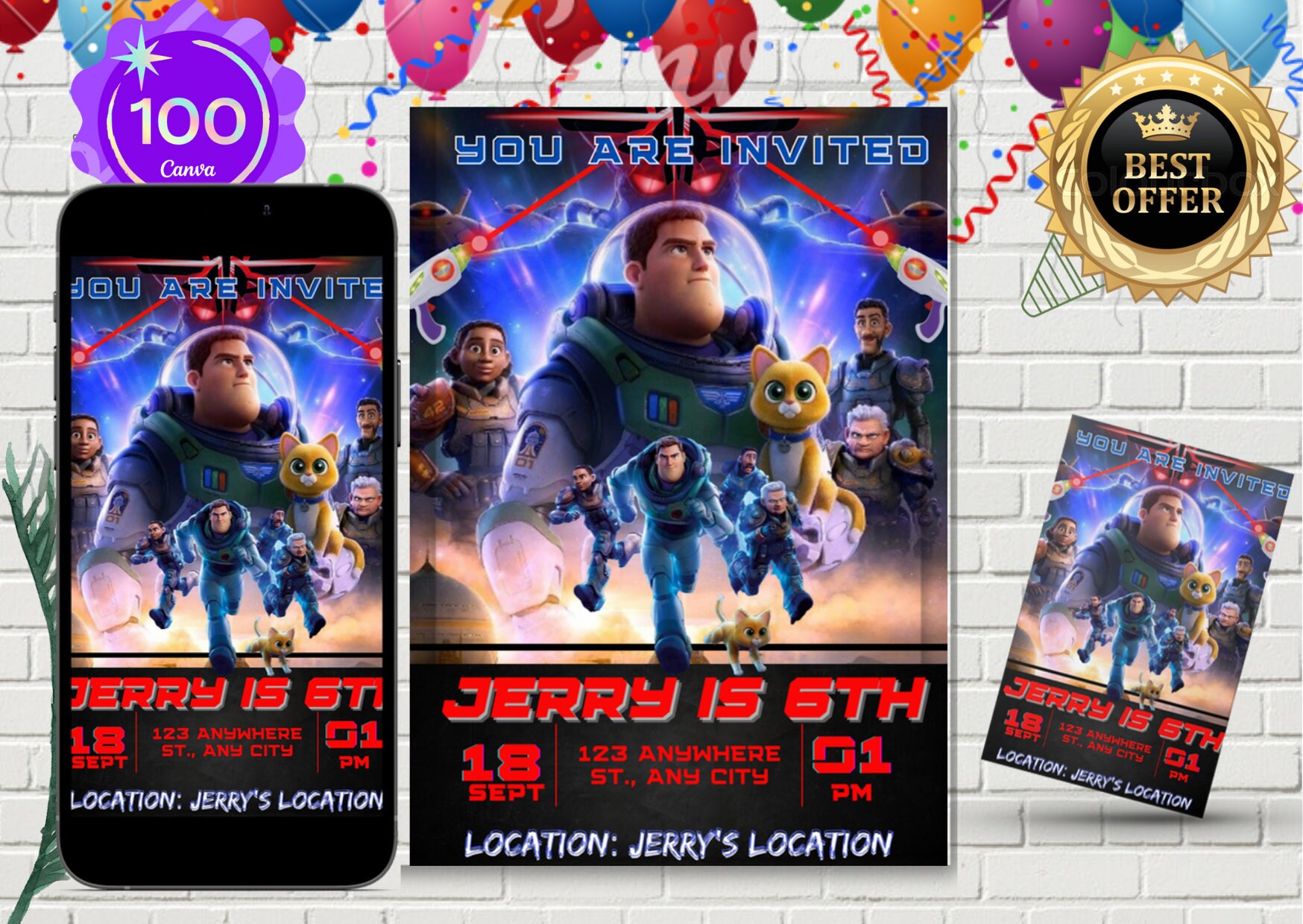 Buzz Lightyear Birthday Invitation | Birthday Party Invite Printable ...