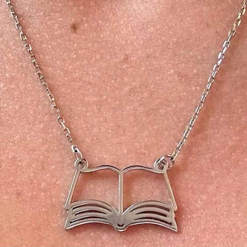 Book Pendant Necklace - Etsy