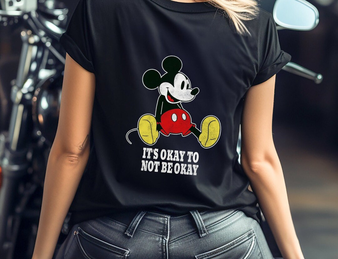 DISTRESSED it's Okay Mickey Mouse Classic T-shirt, Gildan Oversized Tee ...
