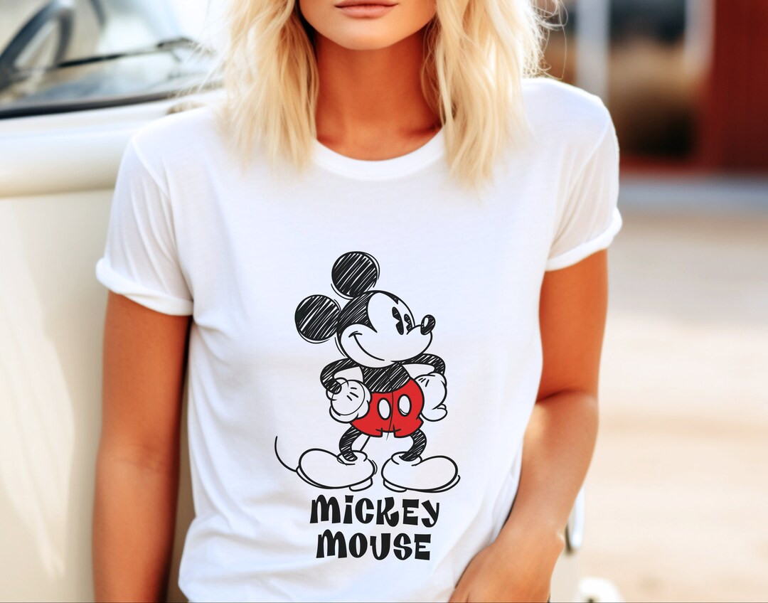 Mickey Mouse Classic T-shirt, Women's Cotton Tee, Bella Canvas, Mickey ...