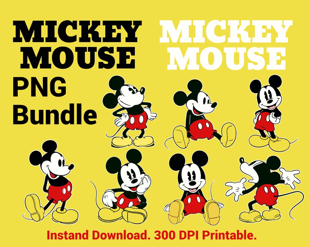 Mickey Mouse SVG PNG JPG Bundle, Vintage Mickey Mouse Shirt, Retro ...