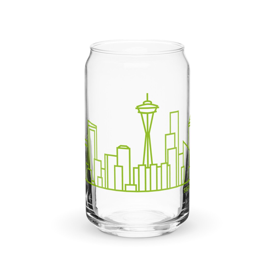 Seattle Skyline Graphic, Can-shaped Glass - Etsy