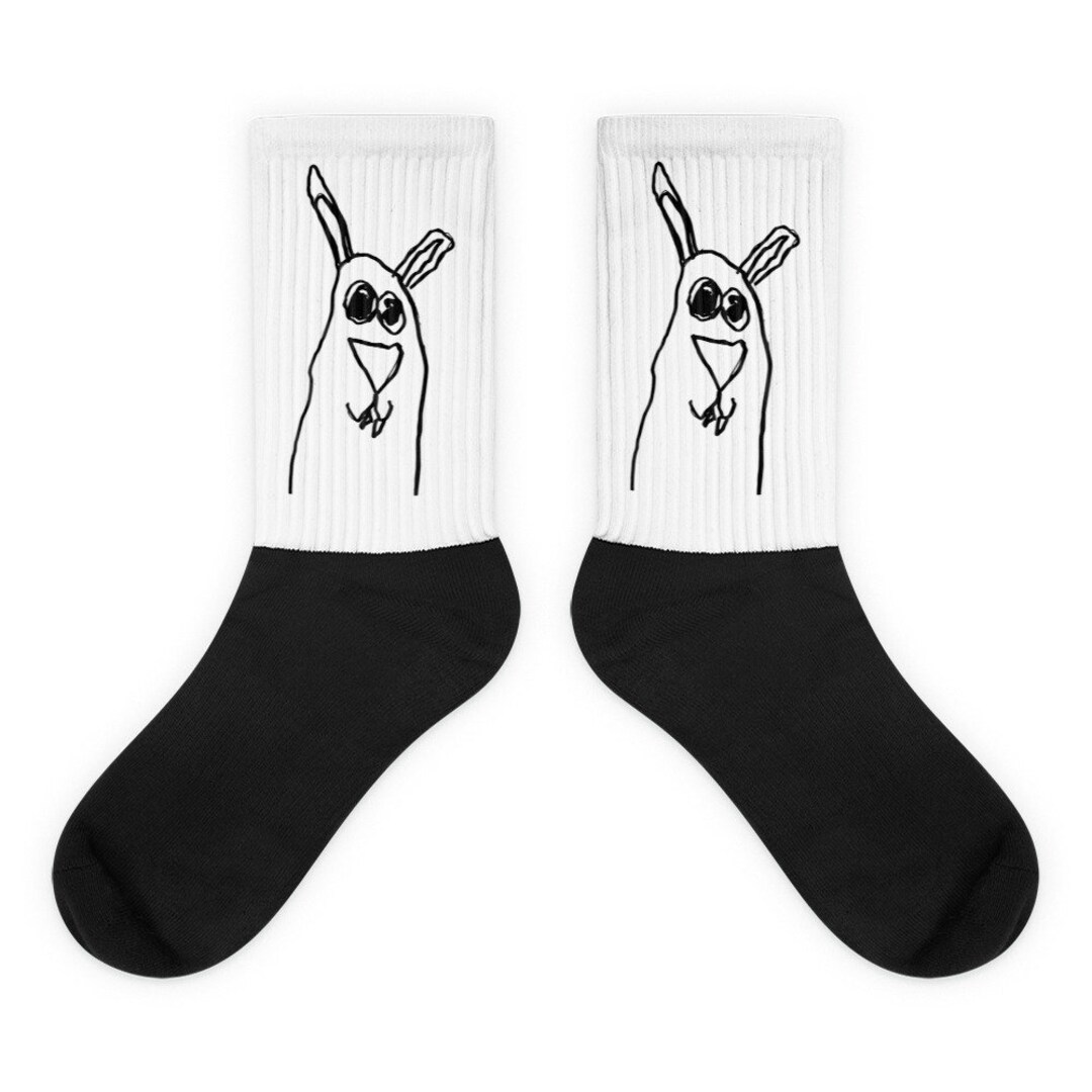 Crew Socks Cushioned-bottom, Vampire Bunny Printed Graphic - Etsy