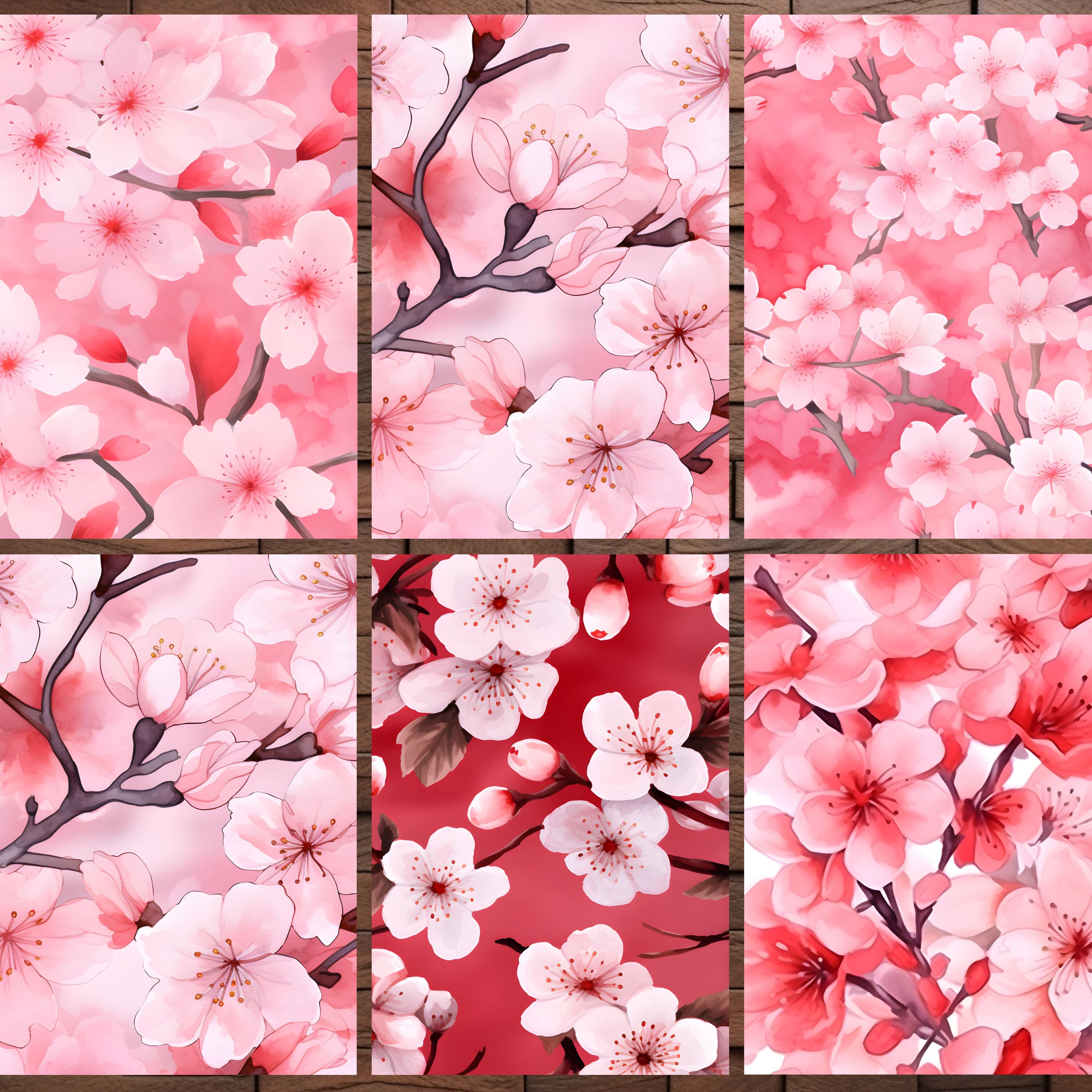 Sakura Blossoms Digital Seamless Pattern - Etsy