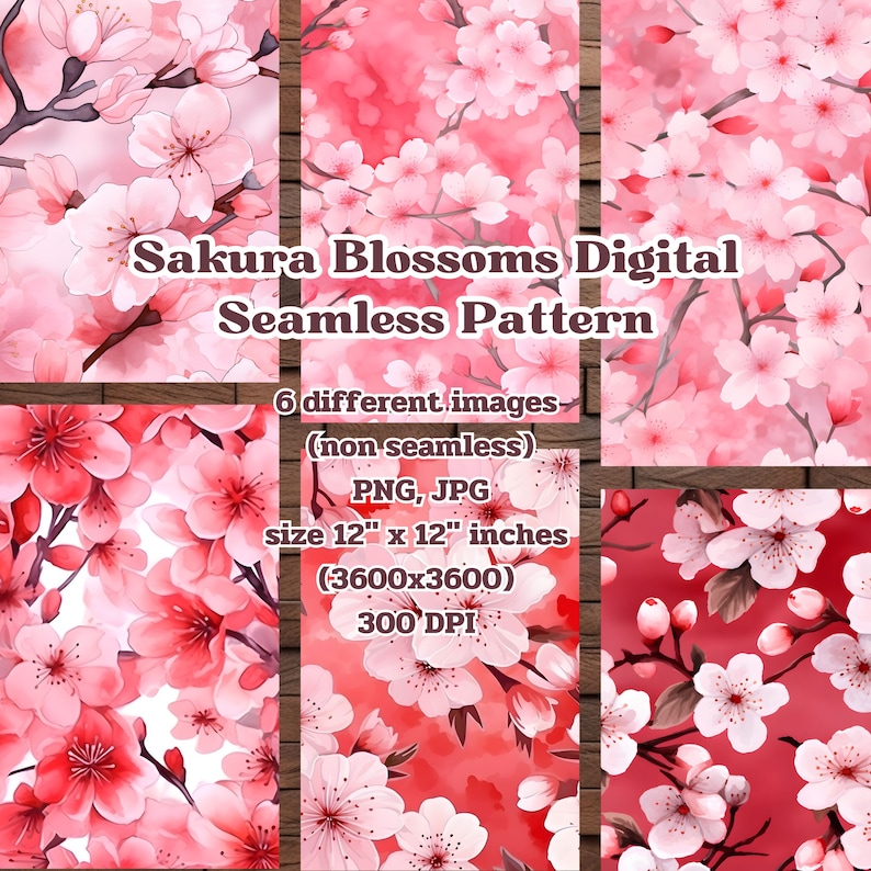 Sakura Blossoms Digital Seamless Pattern - Etsy