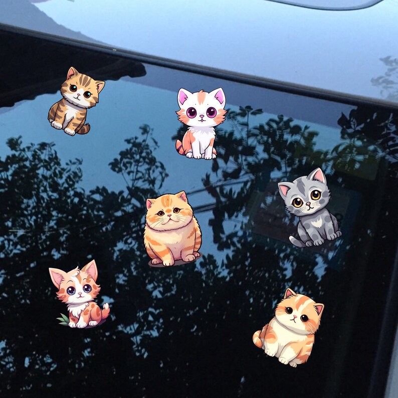 30 Cute Kitten Stickers, Printable Cats, PNG JPG (digital Download) - Etsy
