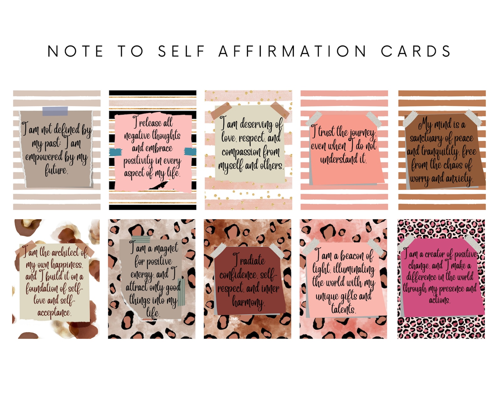30 Printable Note to Self Affirmation Cards, Printable Note to Self ...