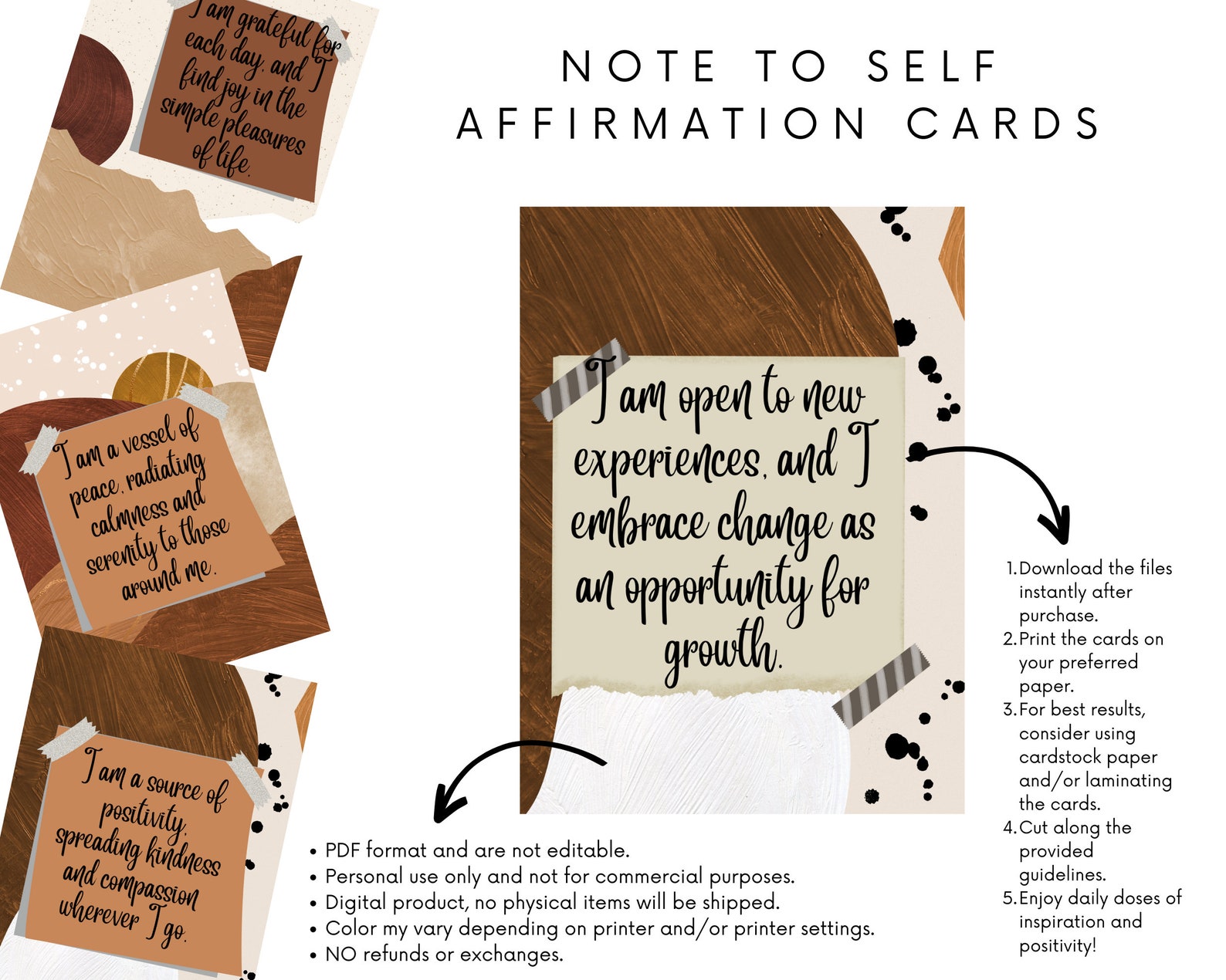 30 Printable Note to Self Affirmation Cards, Printable Note to Self ...