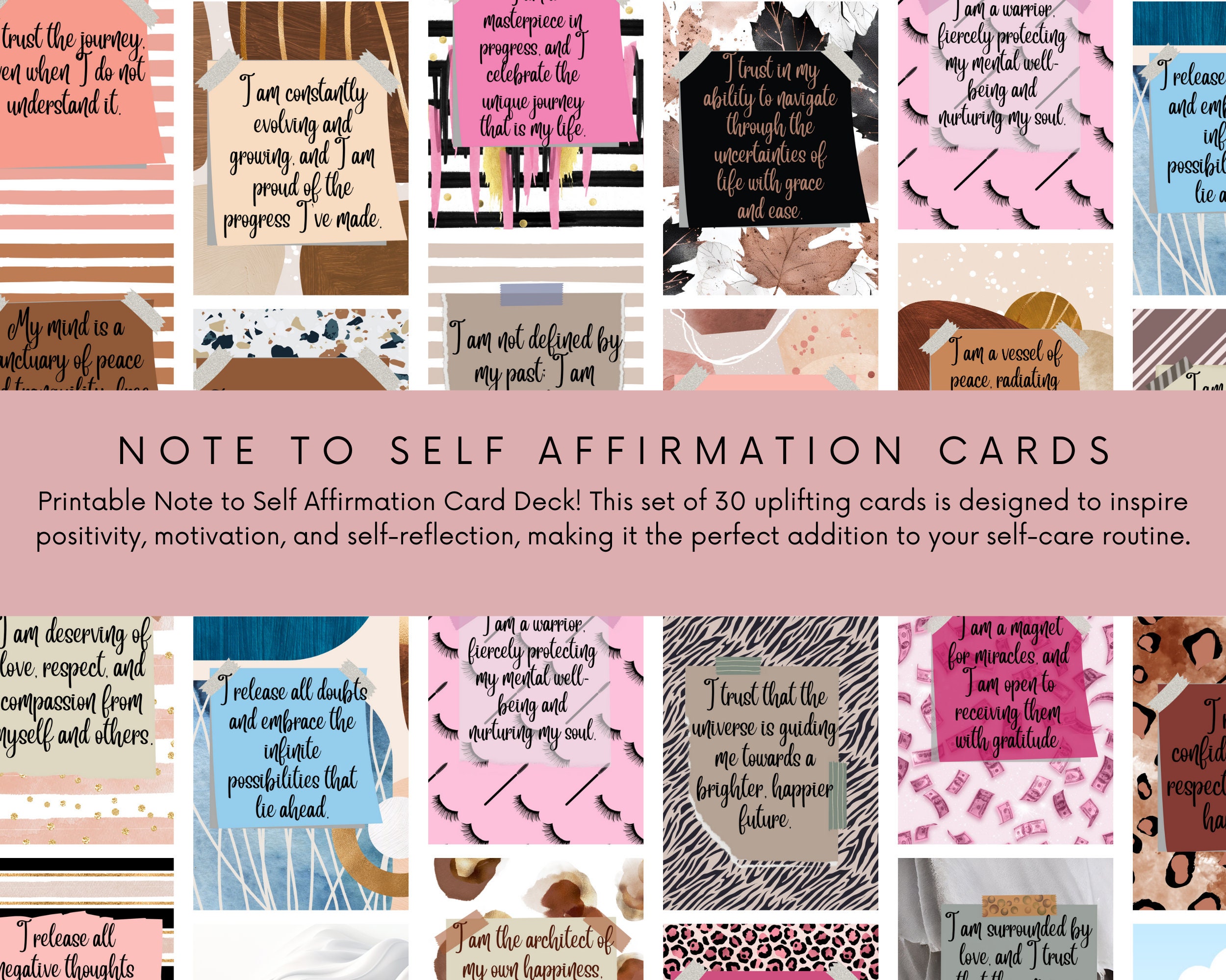 30 Printable Note to Self Affirmation Cards, Printable Note to Self ...