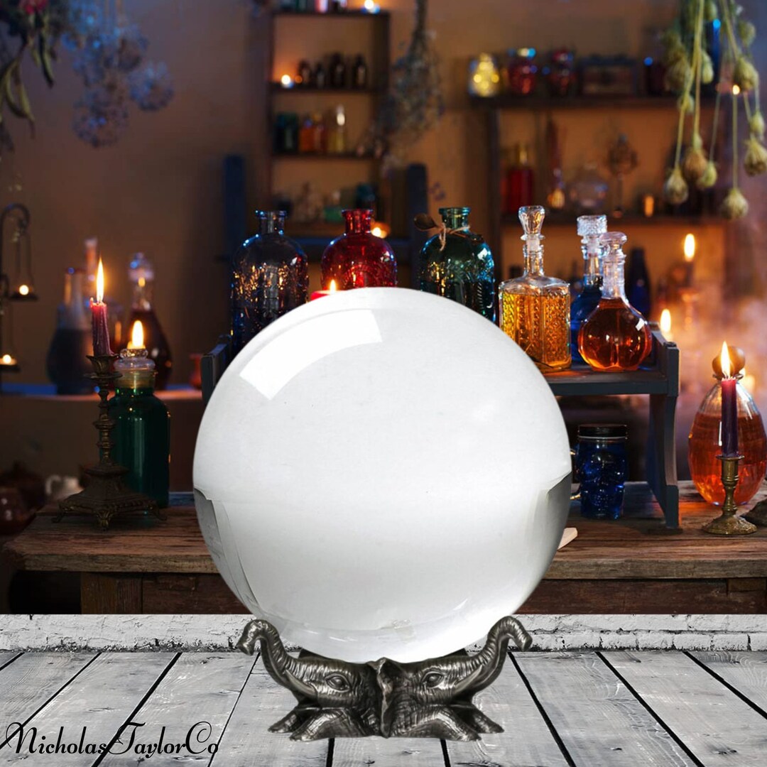 Elephant Stand Clear Crystal Ball, 8-inch 200 Mm - Etsy