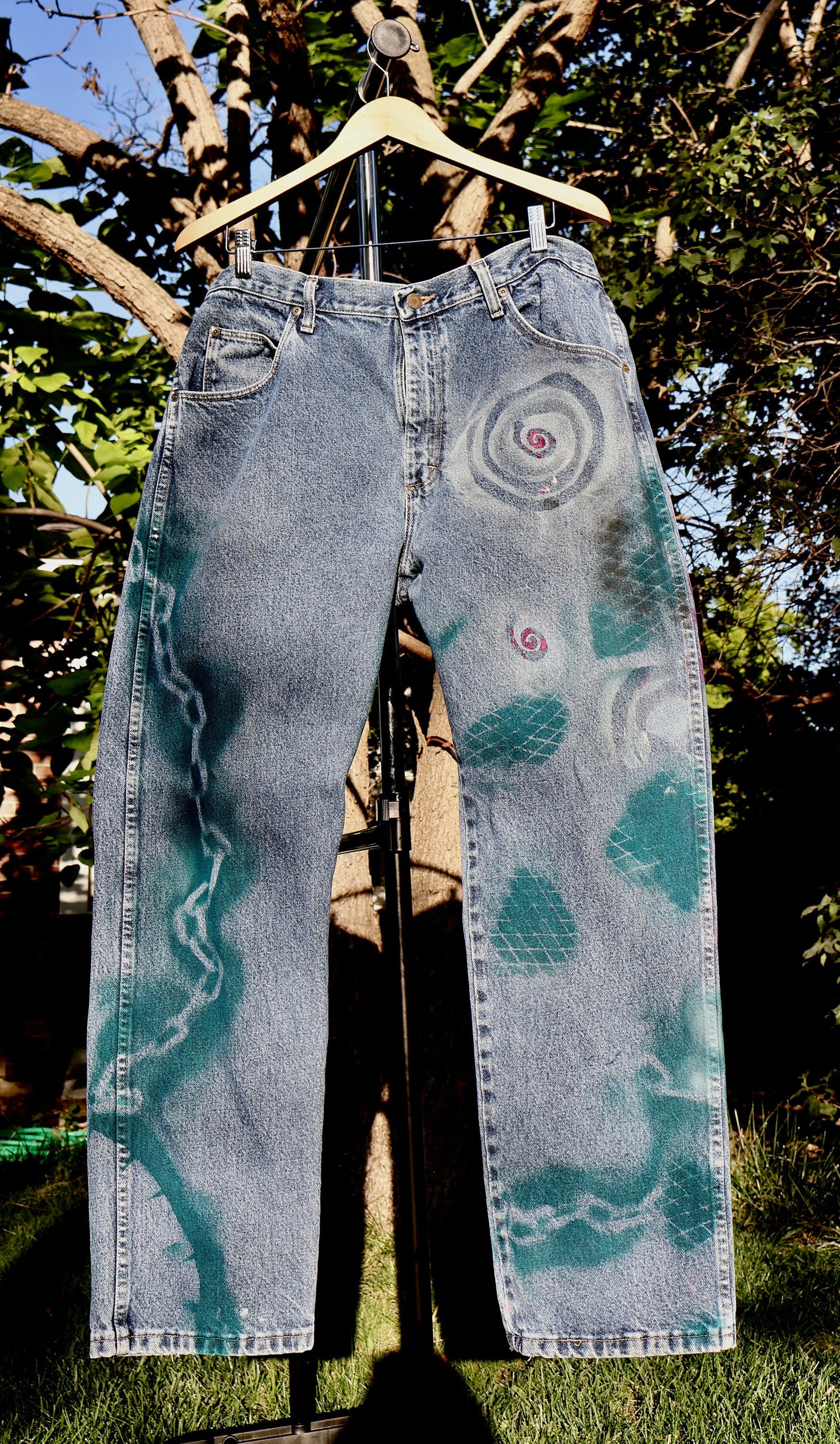 Handmade Spray Painted Jeans - Etsy