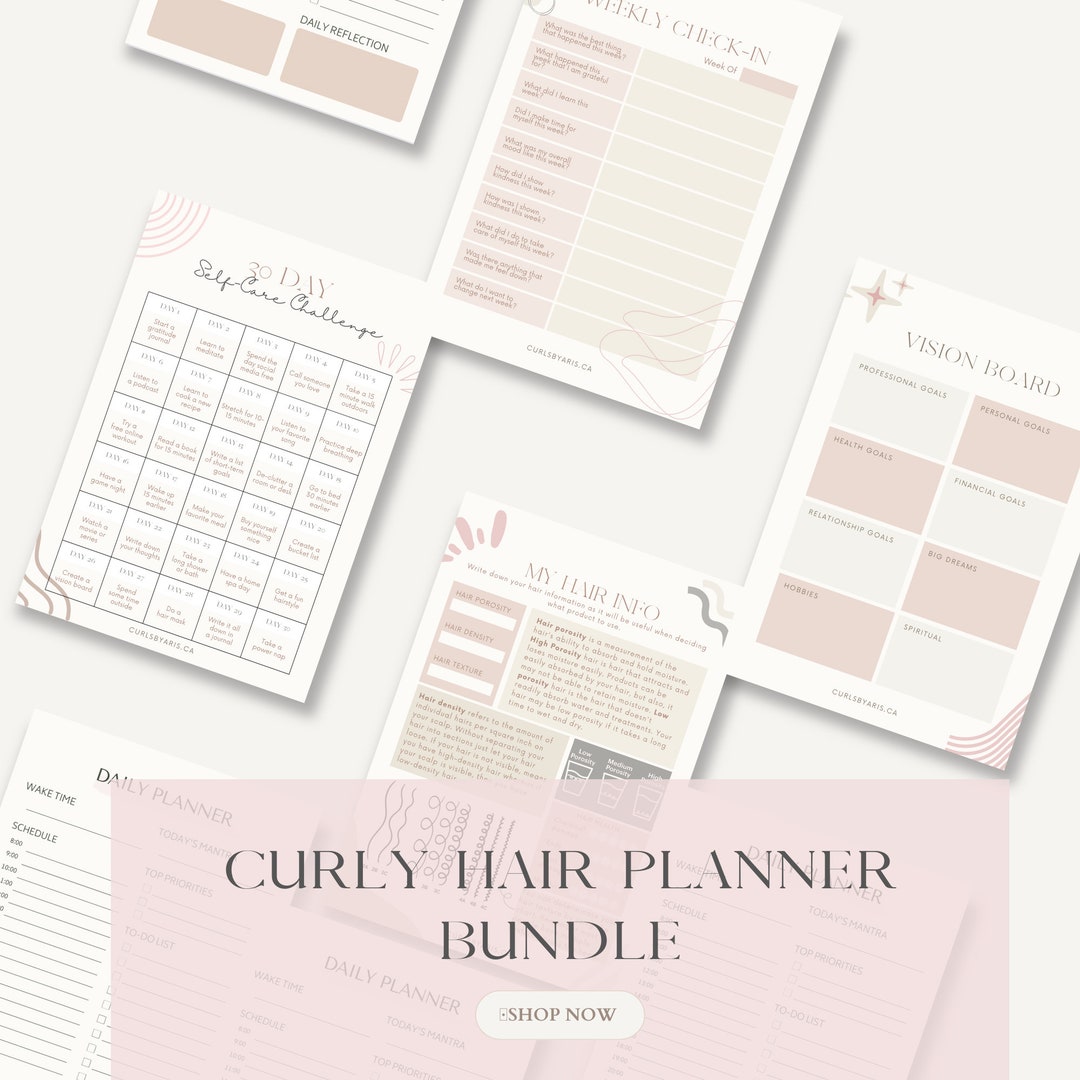 Curly Hair Planner, Digital Planner, Goodnotes and Notability Planner ...