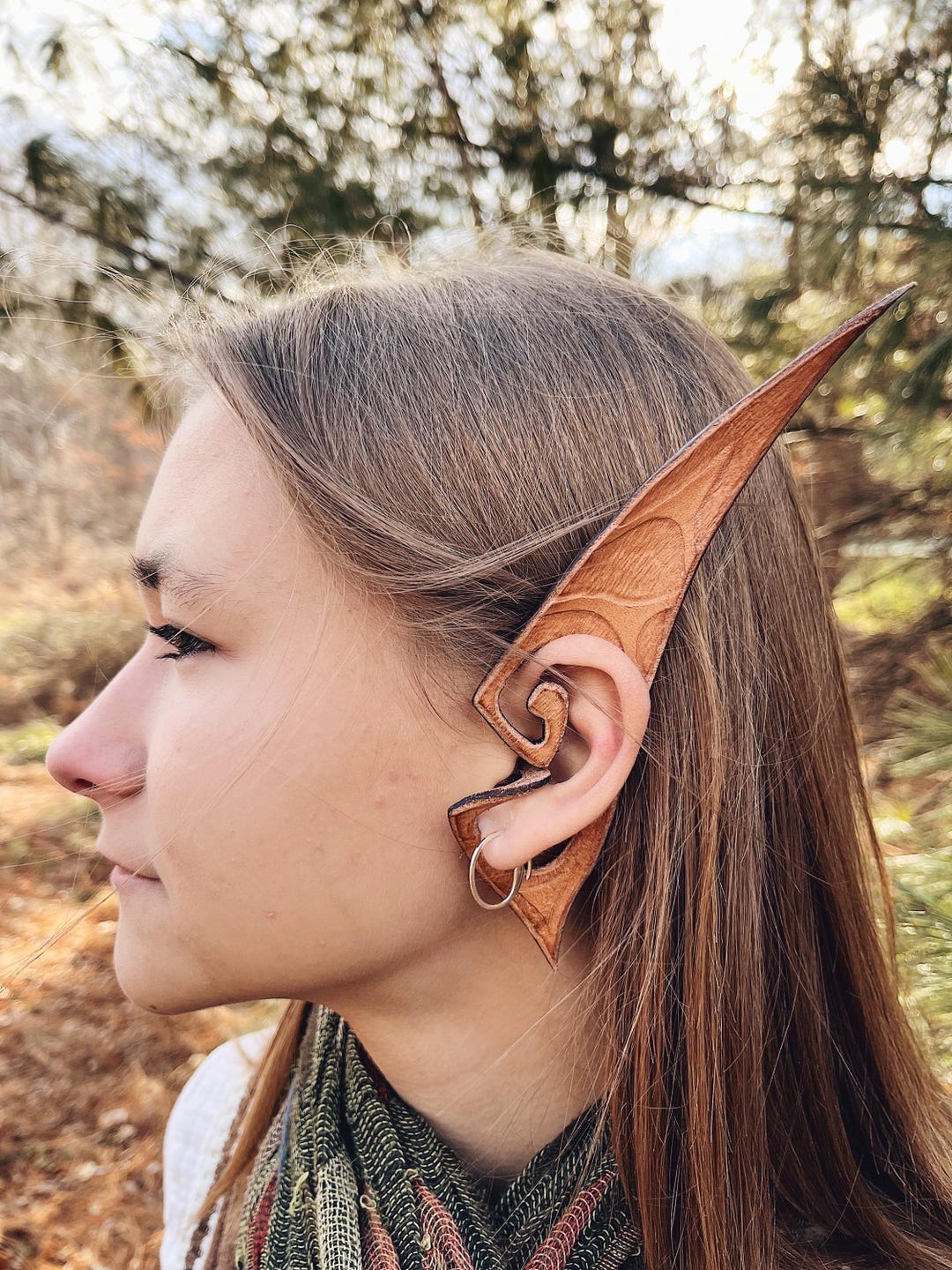 Handmade Tooled Leather Elf Ears Perfect for Cosplay, Festivals, and ...