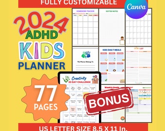 2024 ADHD Planner for Kids - Etsy