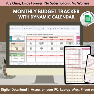 Monthly Budget Spreadsheet Expense Tracker Budget Template Sheet ...