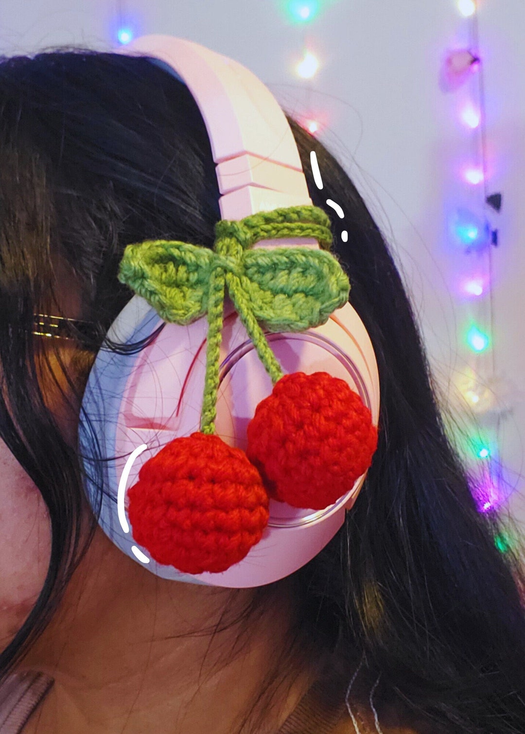 Cute Valentines Day Crochet Cherry Carhanger, Rear View Mirror Charm ...