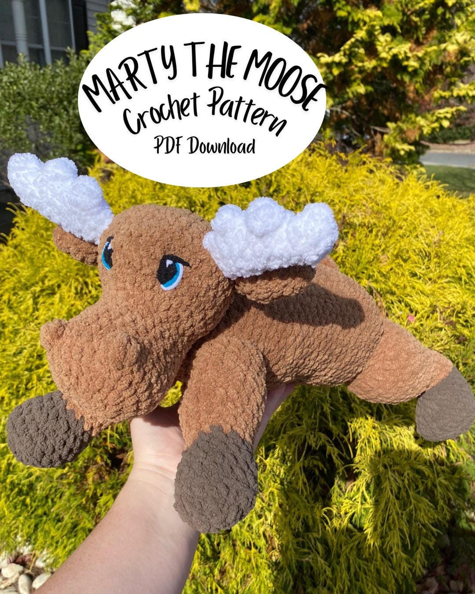 Marty the Moose Crochet PDF Pattern | Accessories and Eye Embroidery ...