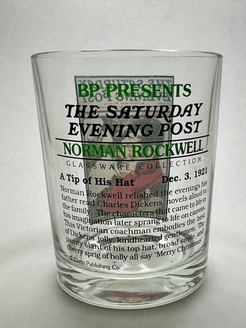 Norman Rockwell the Saturday Evening Post Glass A Tip of His - Etsy