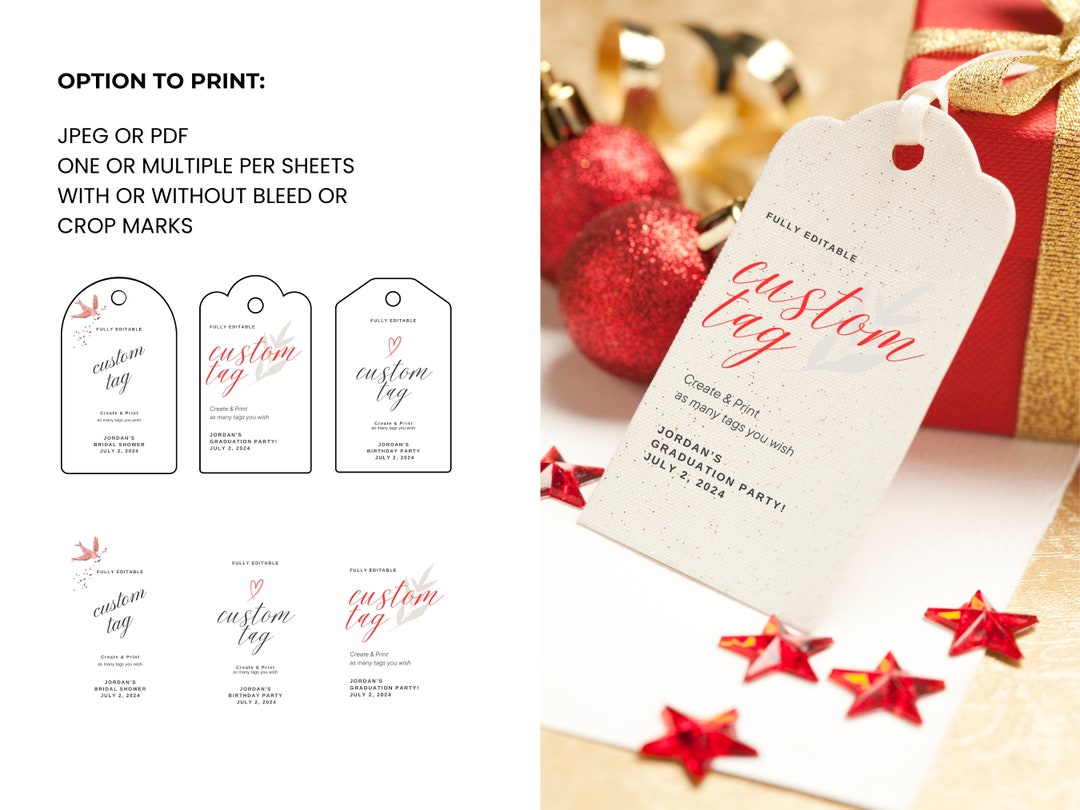 Editable Gift Tags Custom Gift Tags Minimalist Tag Business Tag Wedding ...