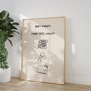 Don't Forget Sign Cute Doorway Art Phone Keys Wallet - Etsy