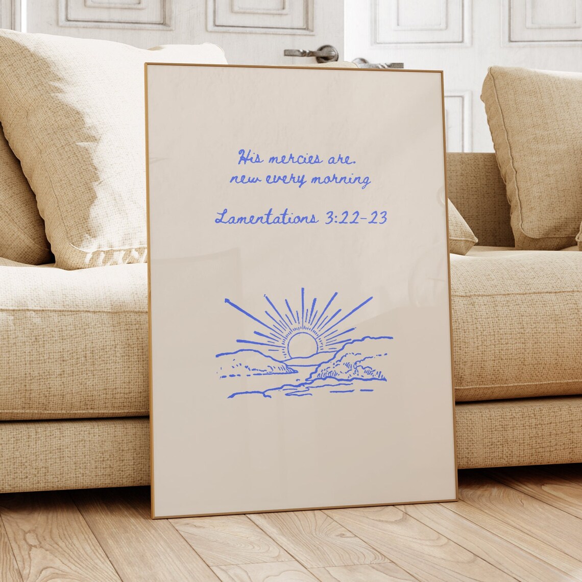 Blue His Mercies Are New Every Morning, Lamentations 3:22-23 Print ...