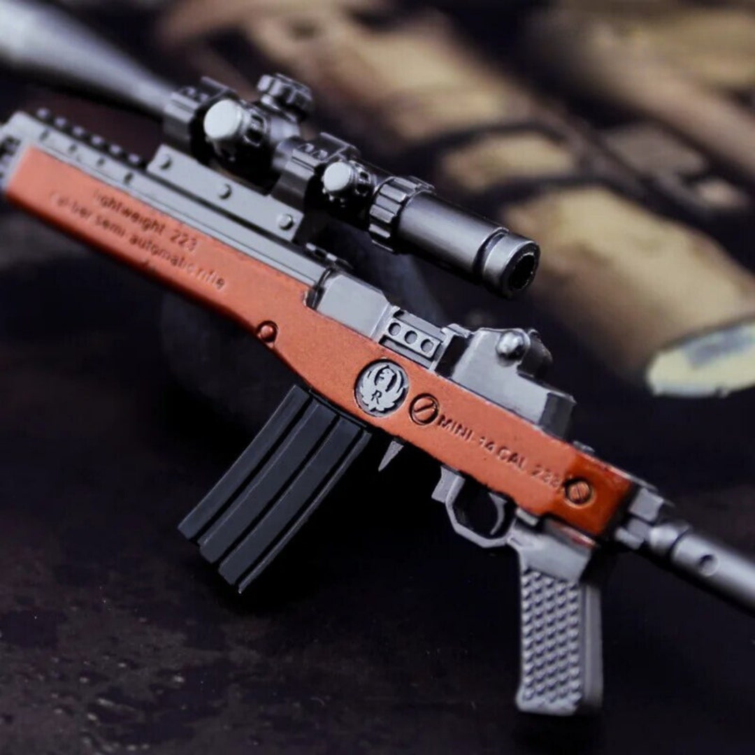 Gun Replica 17 Cm Mini-14 Light Sniper Rifle Keychain Gaming Miniature ...