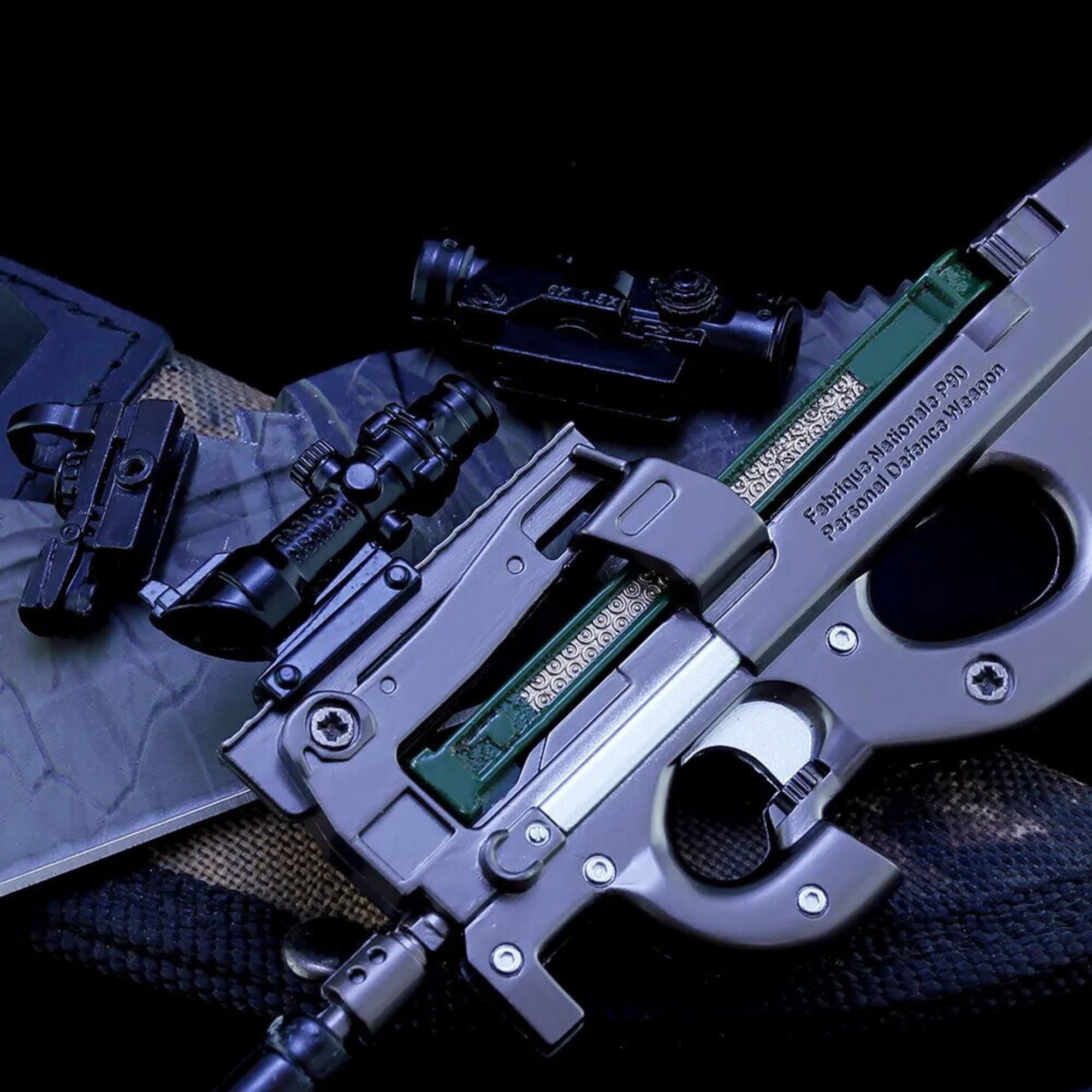 Gun Replica 24 Cm, Pubg 90 Project 90 Submachine Gun Gaming Miniature ...