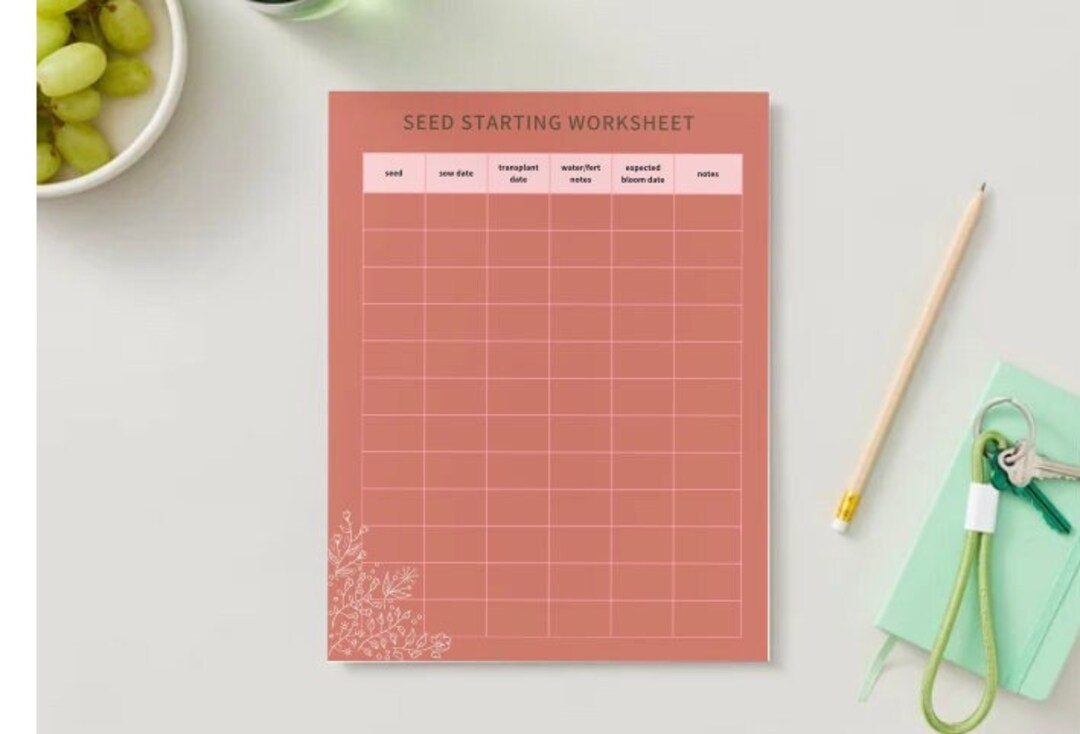 Seed Starting Worksheet Printable - Etsy