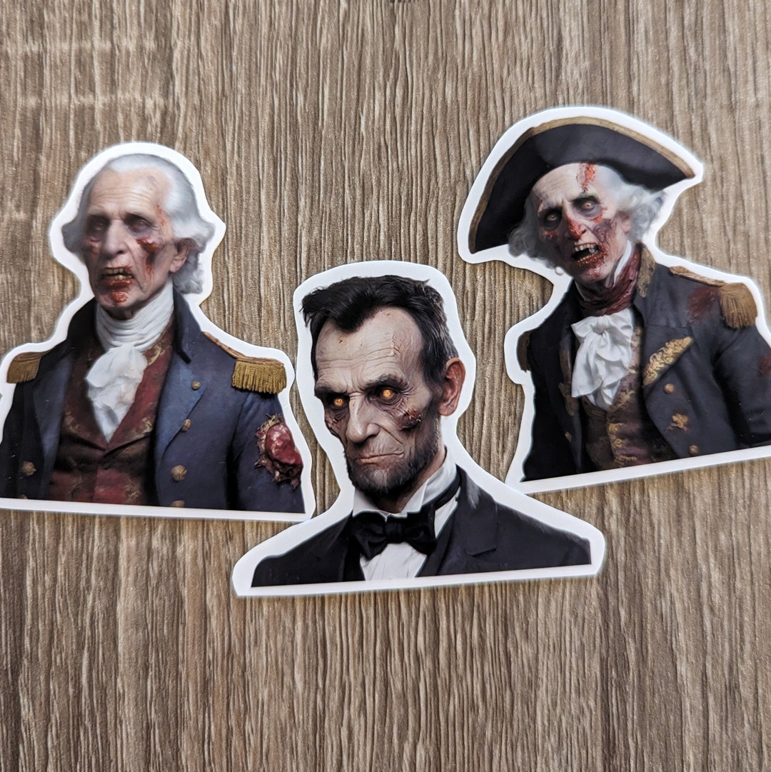 3 Zombie Presidents Funny History Stickers - Etsy