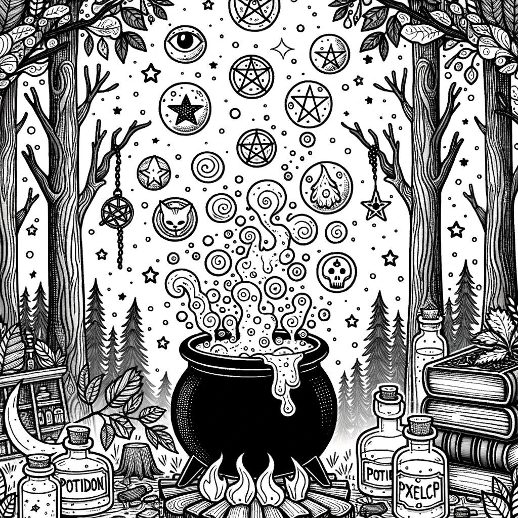 Witch's Brew: Printable Coloring Page - Etsy