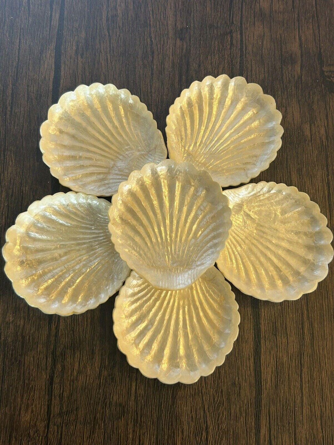 Set of 6, Rare, Vintage, Capiz, Sea Shell, Appetizer Plates - Etsy