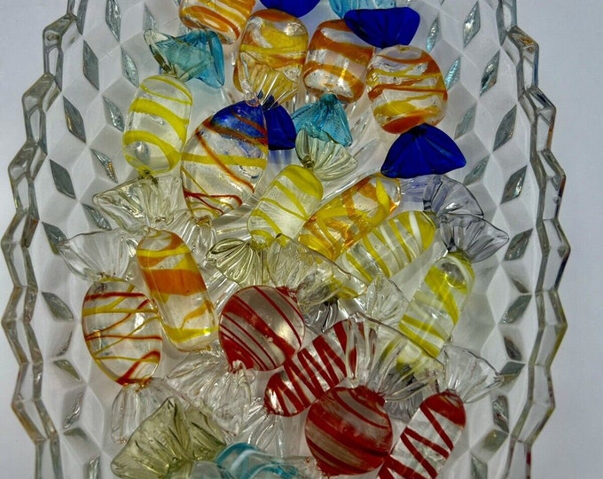 Murano, Glass Candy, Assorted Art Pieces, 24 in Set, With Dish - Etsy