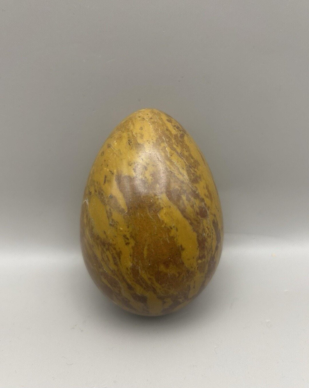 Vintage, Alabaster, Hand Carved, Stone Egg Brown & Maroon Swirl, Marble ...
