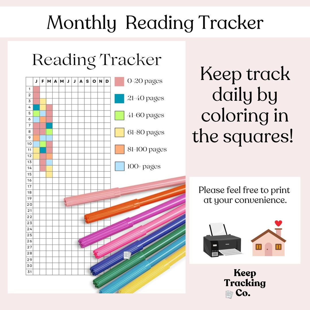 Reading Trackers Printable PRINTABLE A5 Journal Pages Monthly Reading ...